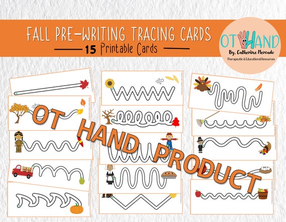 Fall Pre-writing Tracing Cards - Etsy