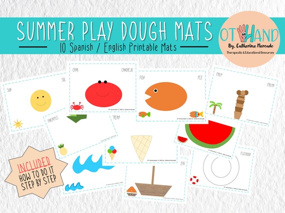 Printable Summer Playdough Mats | Etsy
