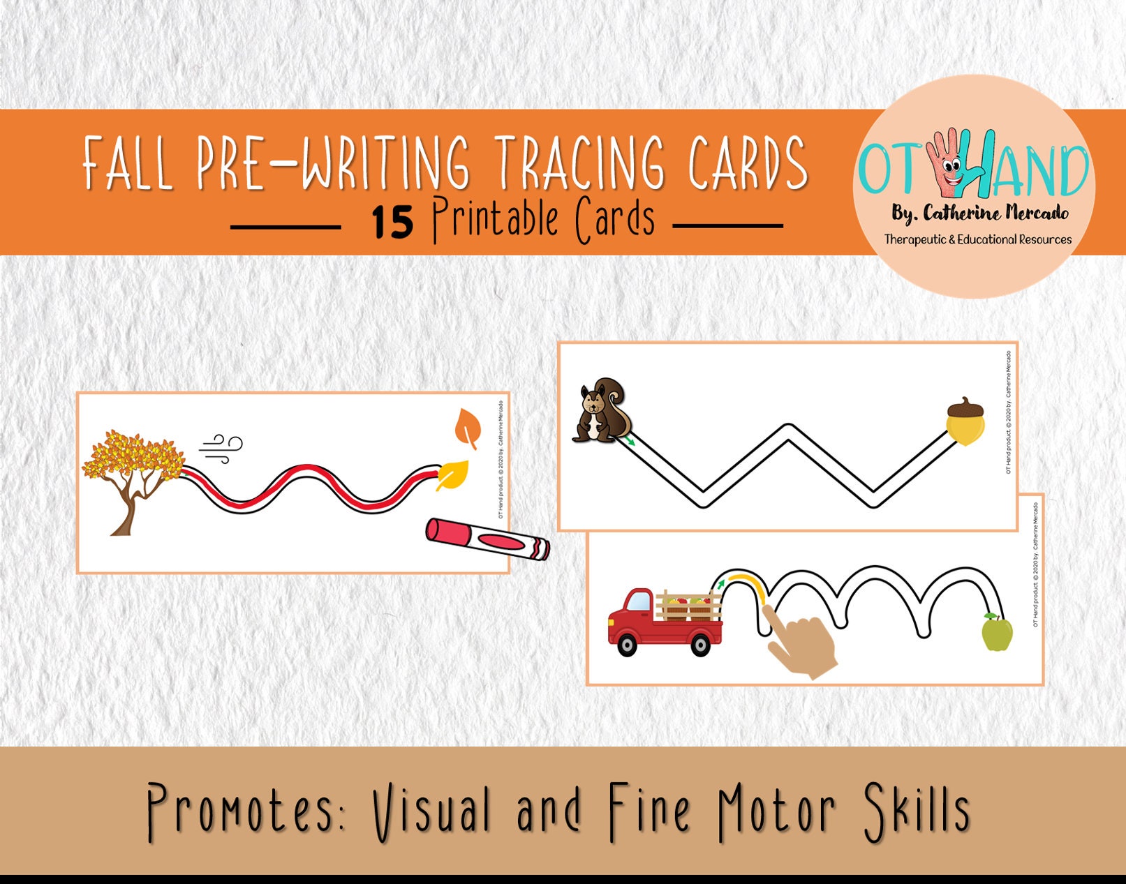 Fall Pre-writing Tracing Cards - Etsy