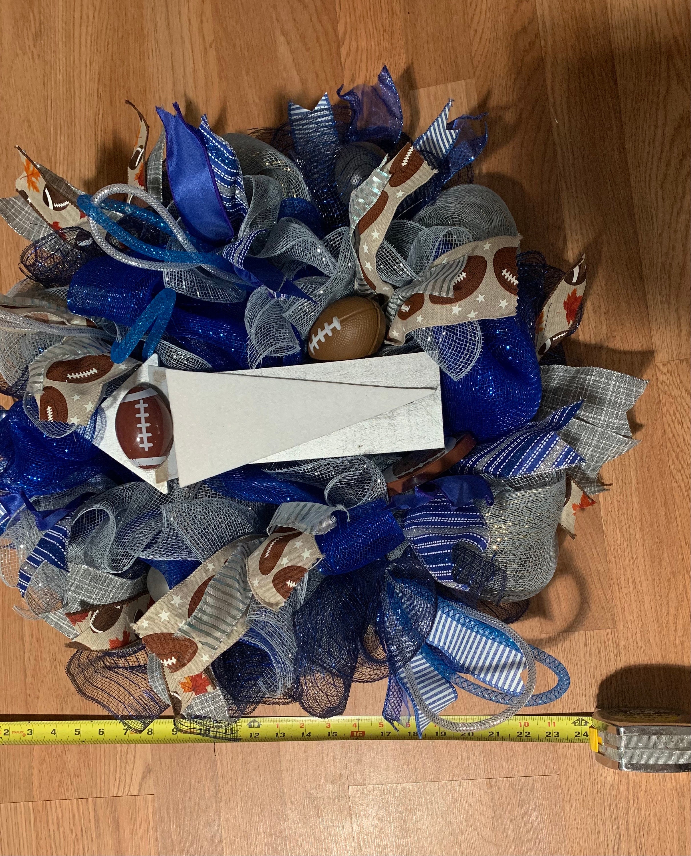 Any Football Team Wreath Order Here, Deco Mesh Sports Wreath, Front ...