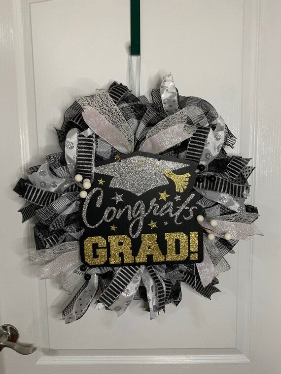 Graduation Wreath Front Door Wreath Class of 2022 College - Etsy
