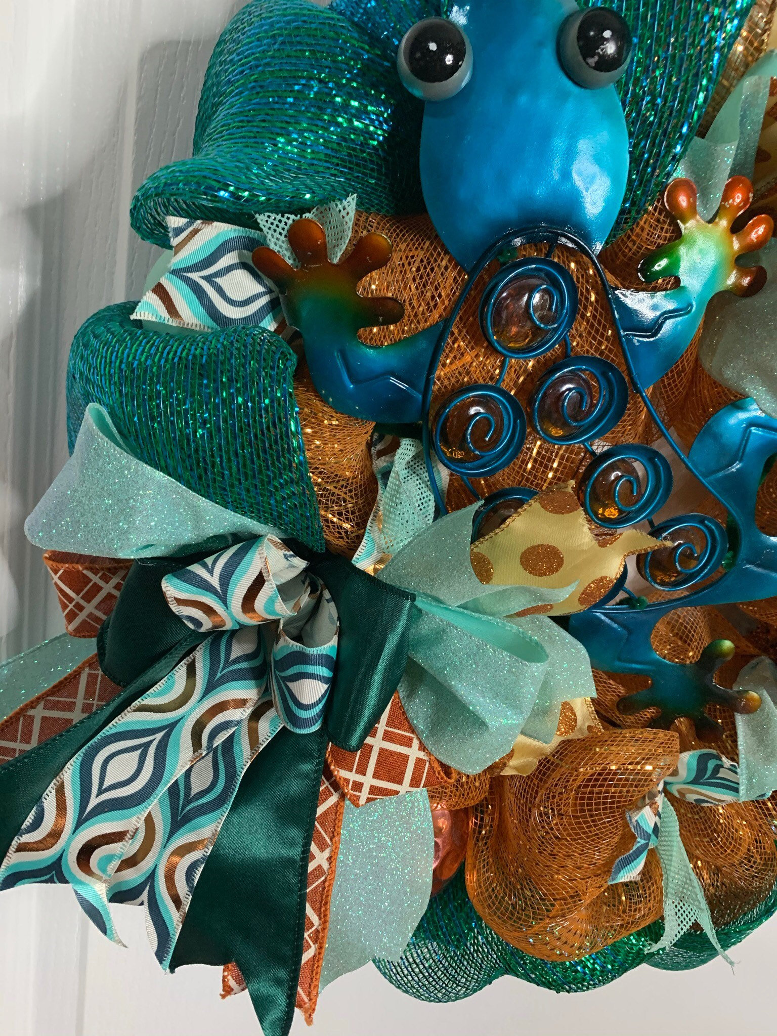 Gecko wreath deco mesh front door summer patio wreath Wreaths & Door ...