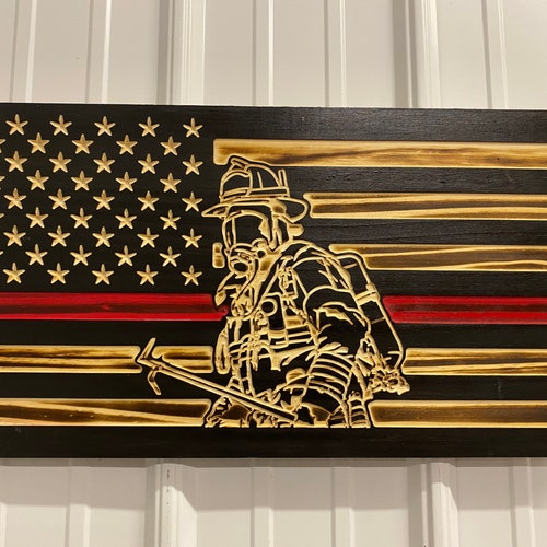 Firefighter Prayer Flag Fire Flag Thin Red Line Fireman - Etsy