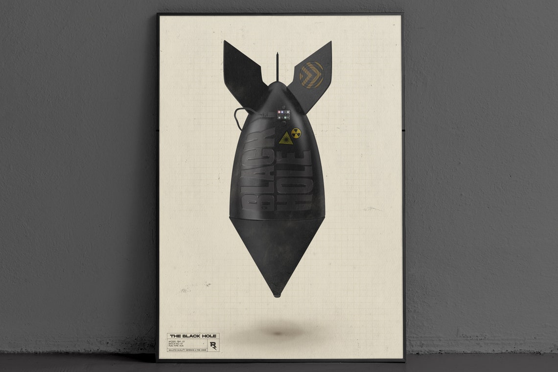 Nuclear Bomb V3 Sci Fi Retro Futuristic Original Design A3 - Etsy