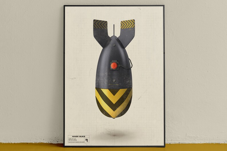 Nuclear Bomb V2 Sci Fi Retro Futuristic Original Design A3 - Etsy