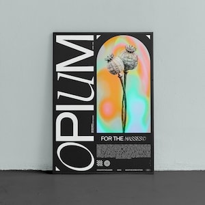 Opium for the Masses Contemporary Graphic Design Poster A3 Wall Art ...