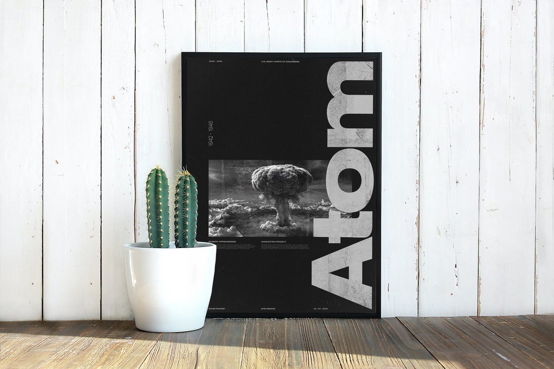 ATOM- Contemporary Graphic Design Poster | A3 | Wall Art | Decor ...