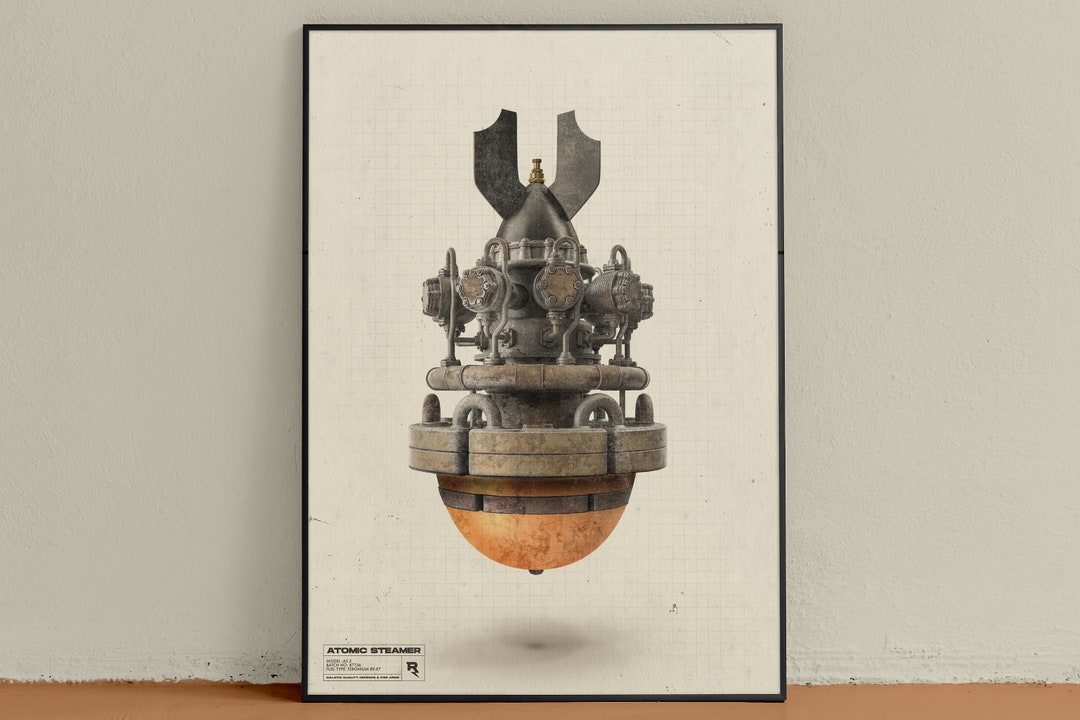Nuclear Bomb Sci Fi Retro Futuristic Original Design A3 Poster Artwork ...