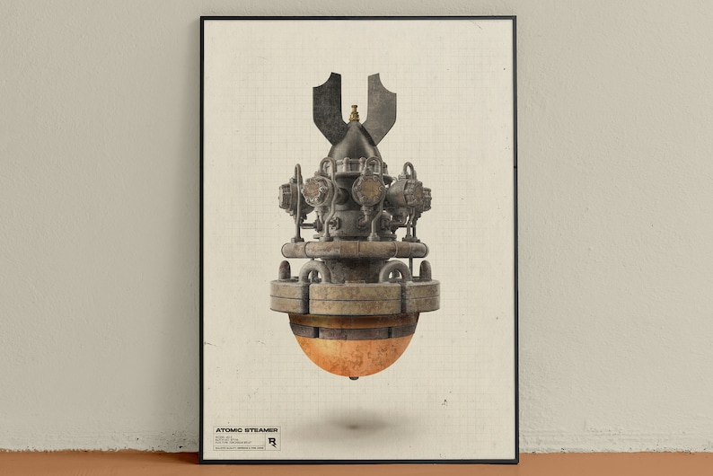 Nuclear Bomb Sci Fi Retro Futuristic Original Design A3 Poster Artwork - Etsy