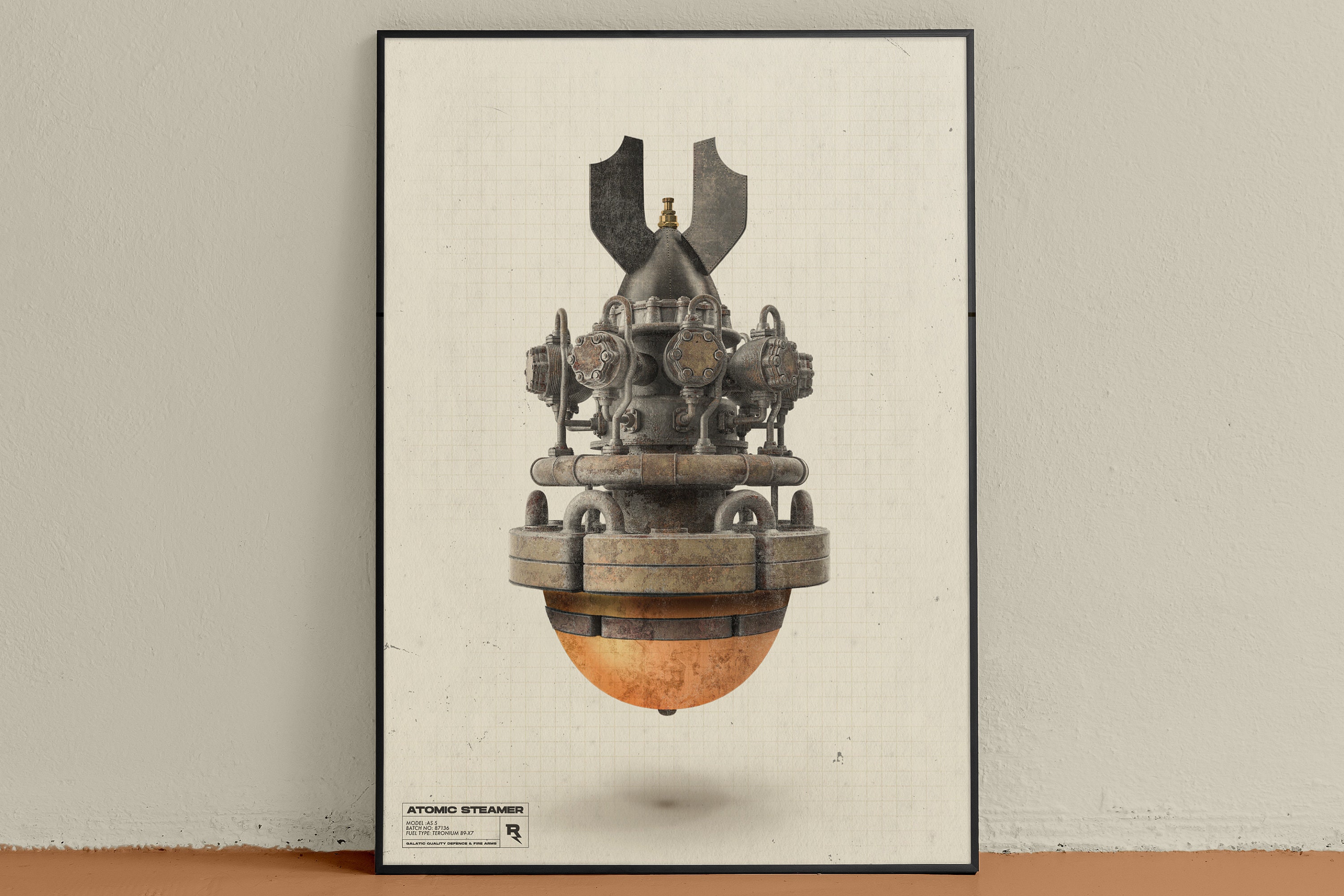 Nuclear Bomb Sci Fi Retro Futuristic Original Design A3 Poster Artwork ...