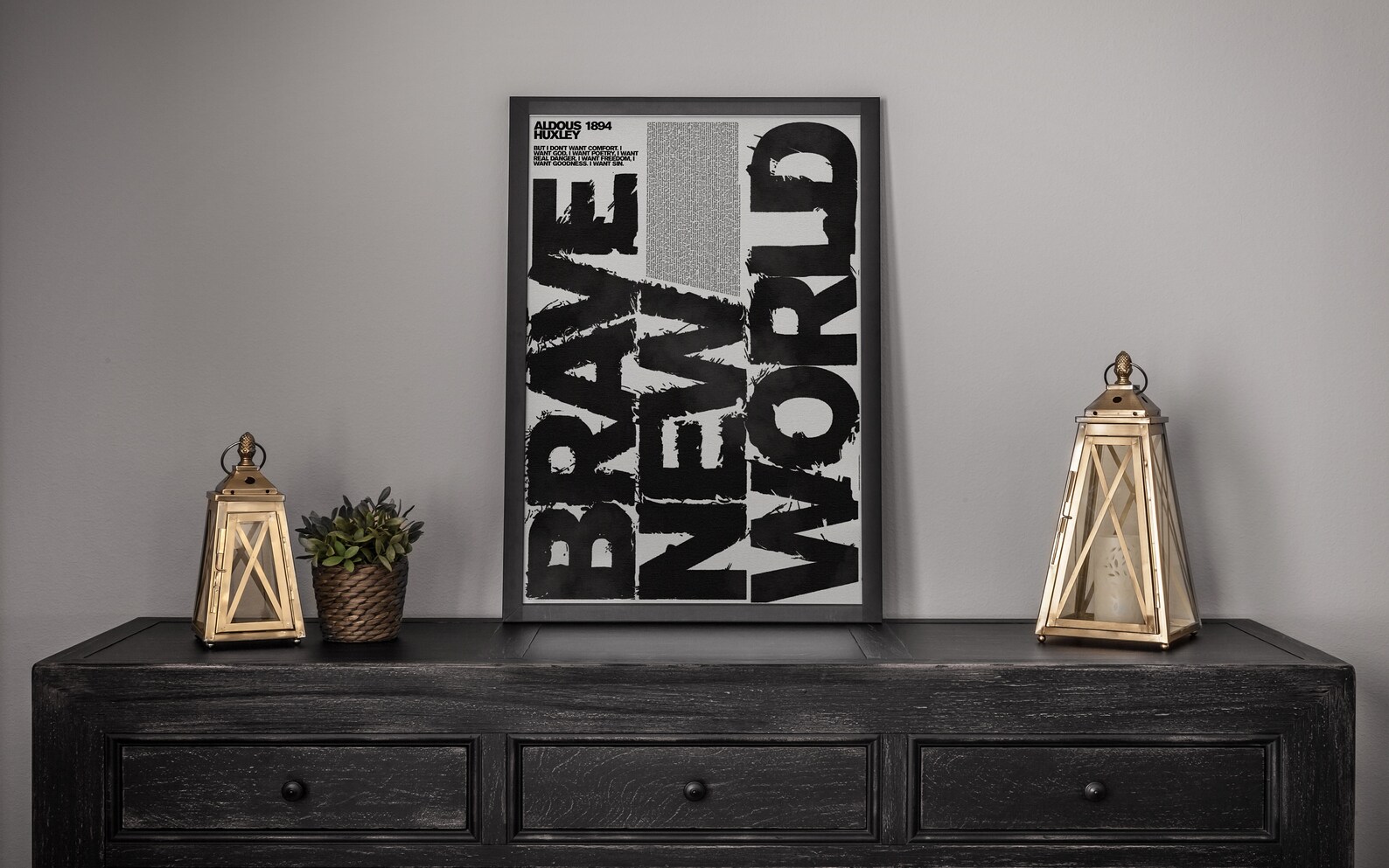 BRAVE NEW WORLD- Contemporary Graphic Design Poster | A3 | Wall Art ...