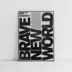 BRAVE NEW WORLD- Contemporary Graphic Design Poster | A3 | Wall Art ...