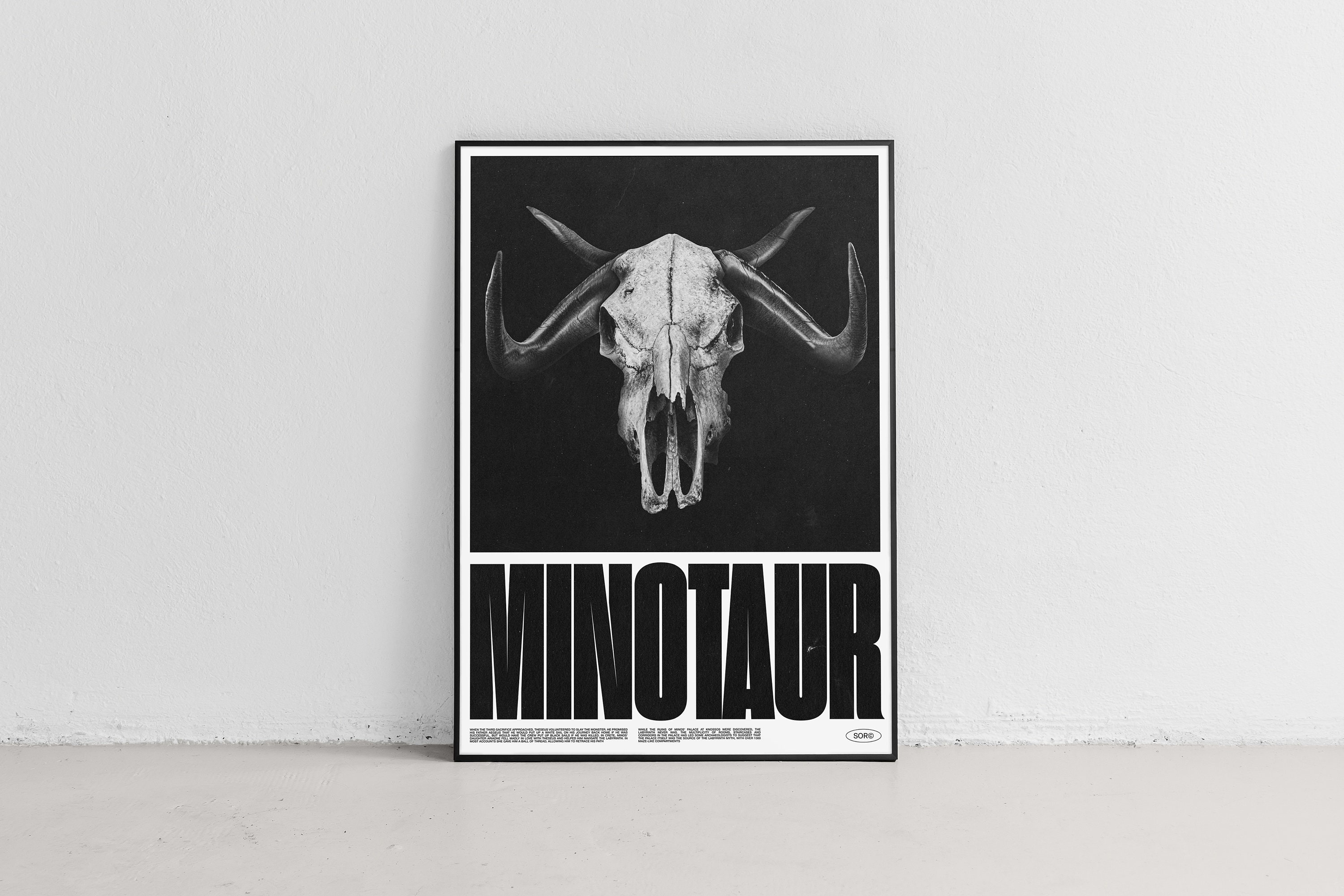 Minotaur Skull- Contemporary Graphic Design Poster | A3 | Wall Art ...