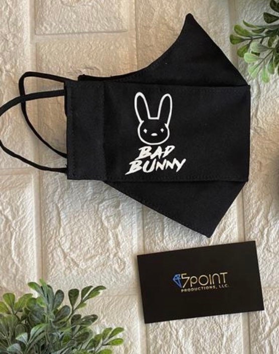 Bad Bunny Face Mask Bad Bunny Glow in the Dark Face Mask - Etsy