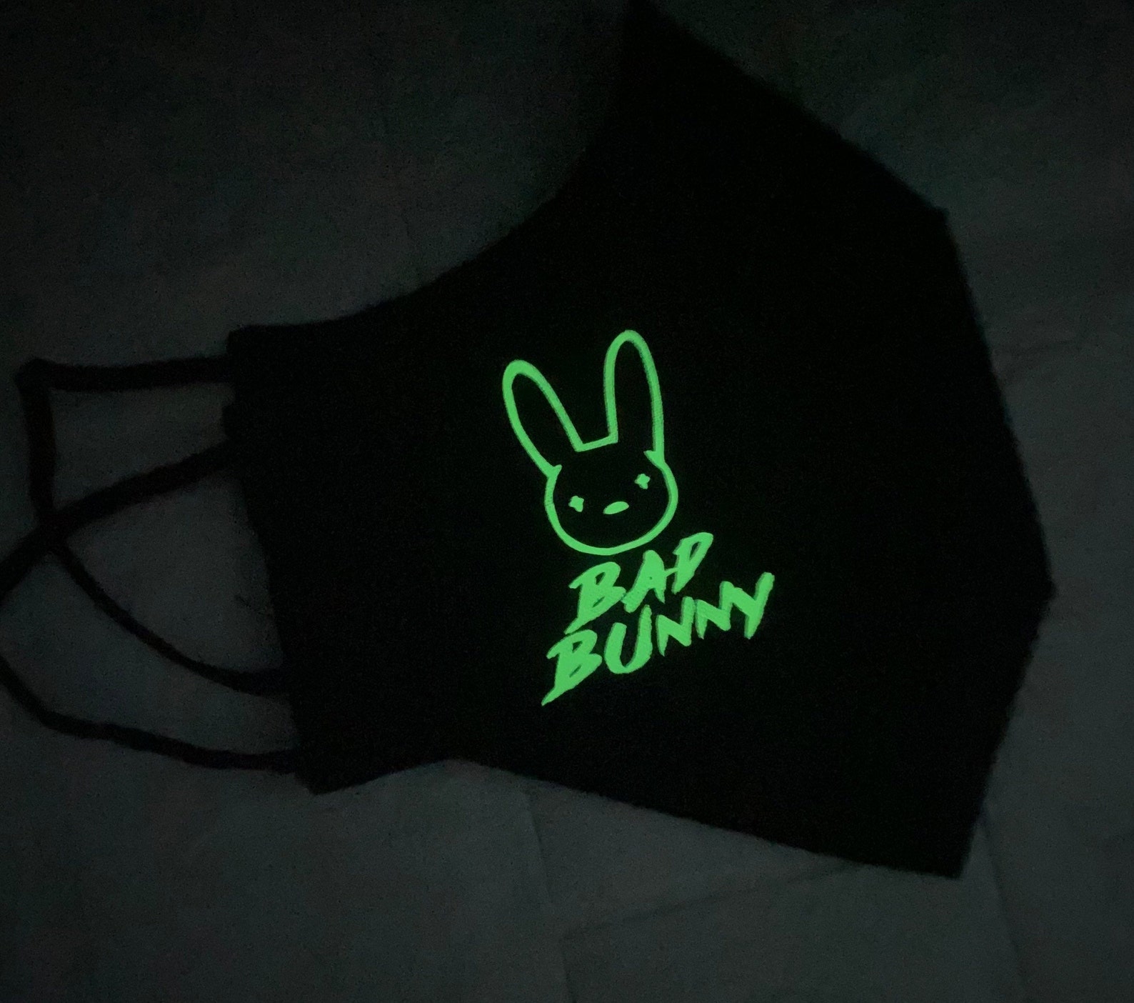 Bad Bunny Face Mask Bad Bunny Glow in the Dark Face Mask - Etsy