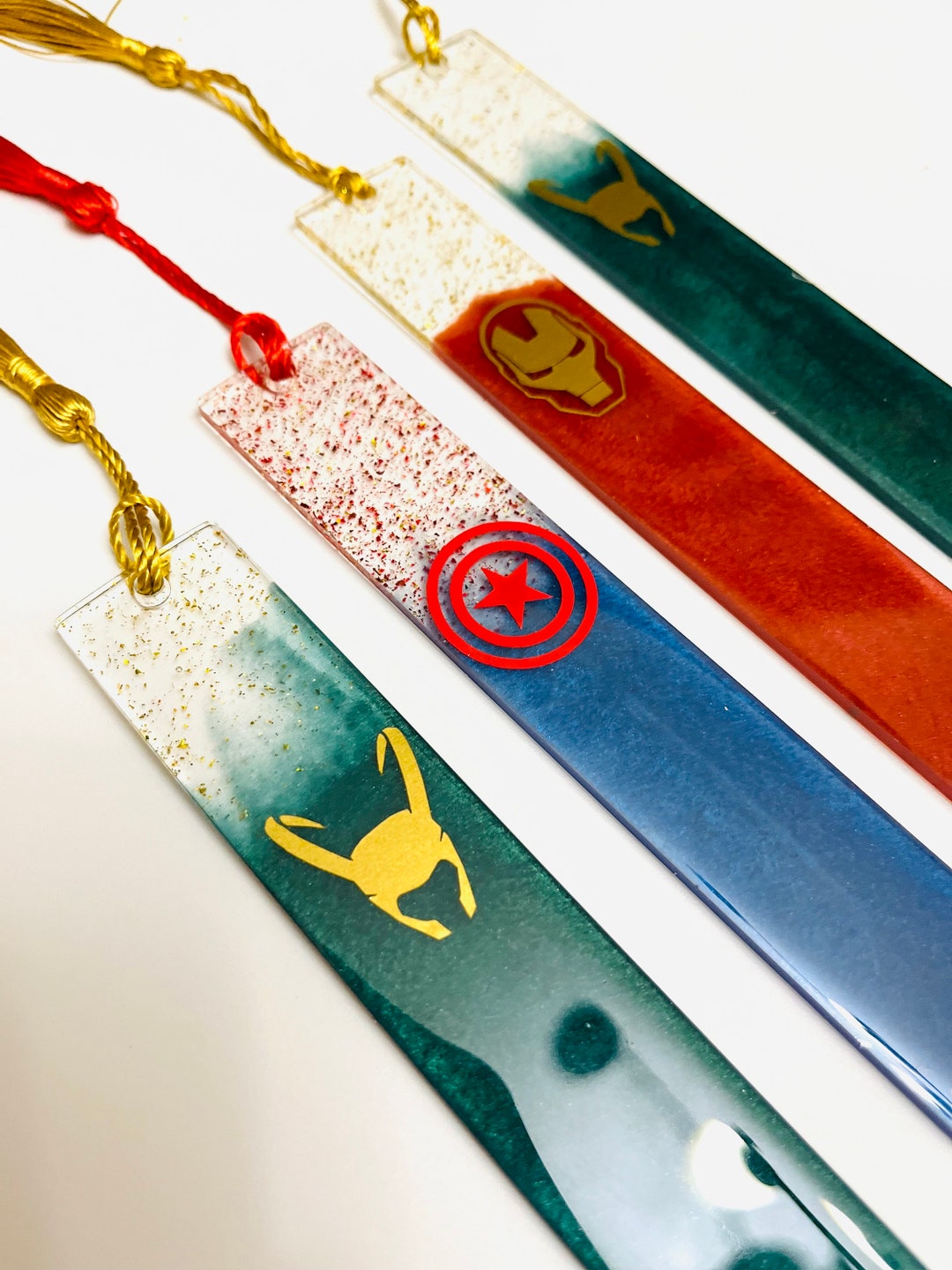 Superhero Inspired Resin Bookmark| Resin Bookmark| Marvel |avengers - Etsy
