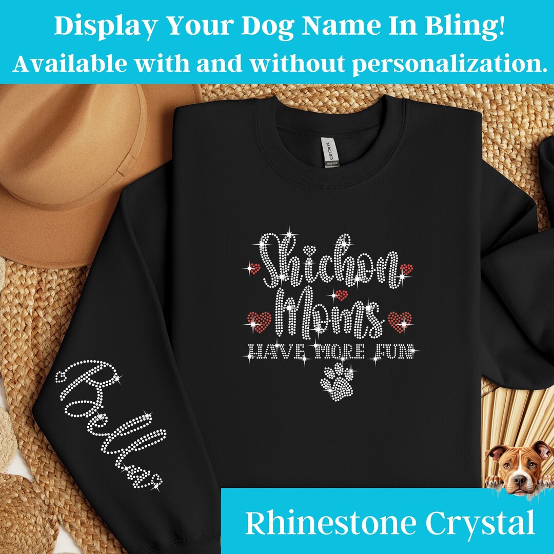 Rhinestone Custom Dog Mom Sweatshirt, Dog Sweater for Dog Moms, Custom ...