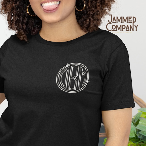 Rhinestone Monogram - Etsy