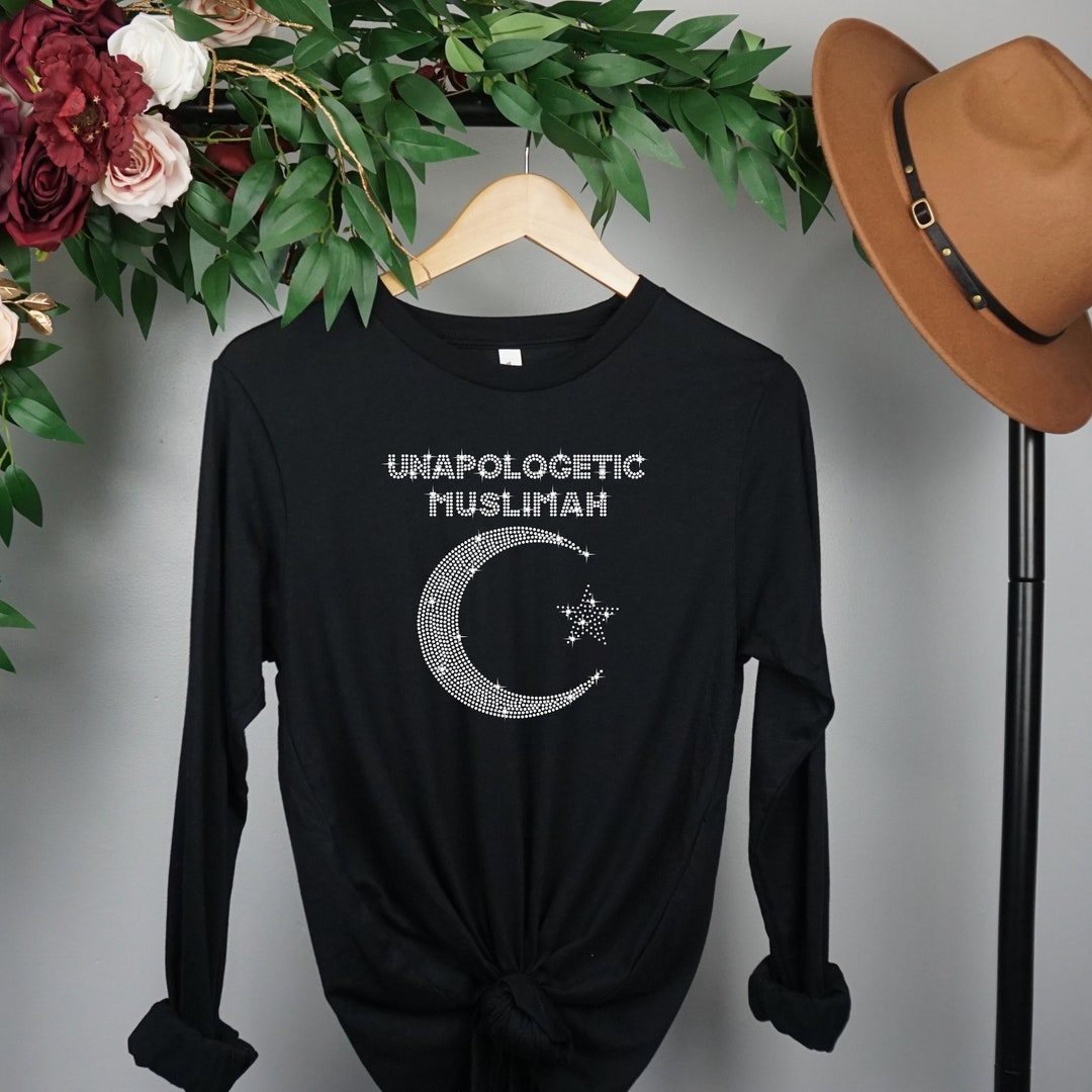 Quran Muslimah Shirt, Rhinestone Crescent Moon and Star Shirt ...