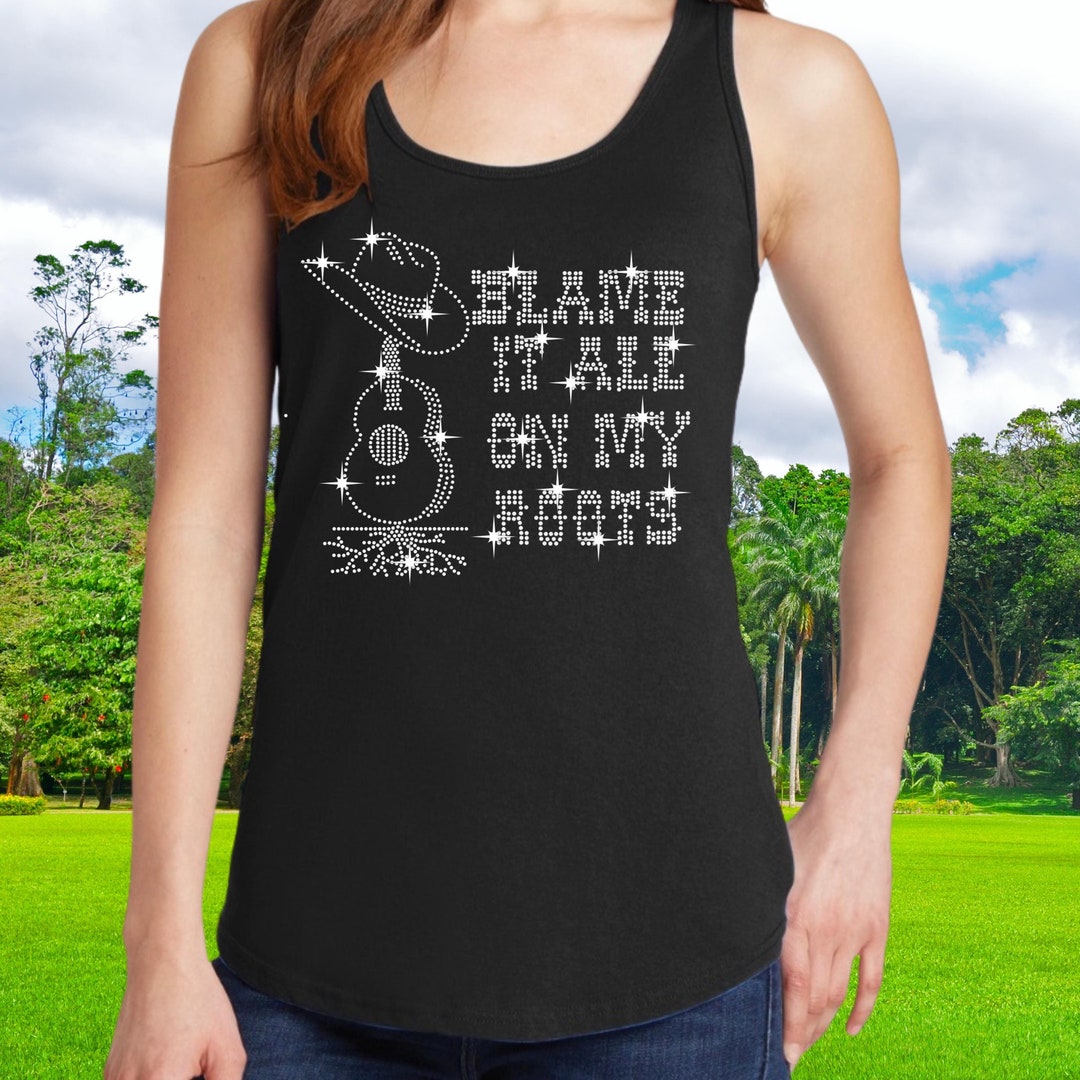 Garth Blame It All on My Roots Shirt, Country Music Shirt, Rhinestone ...