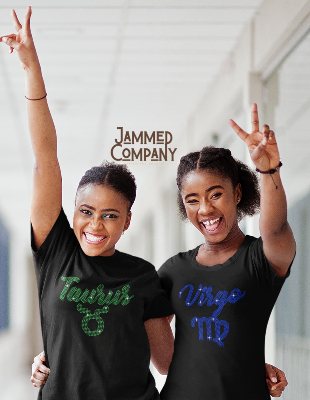 Custom Rhinestone Zodiac Sign Tshirt Trendy Horoscope Tshirt - Etsy