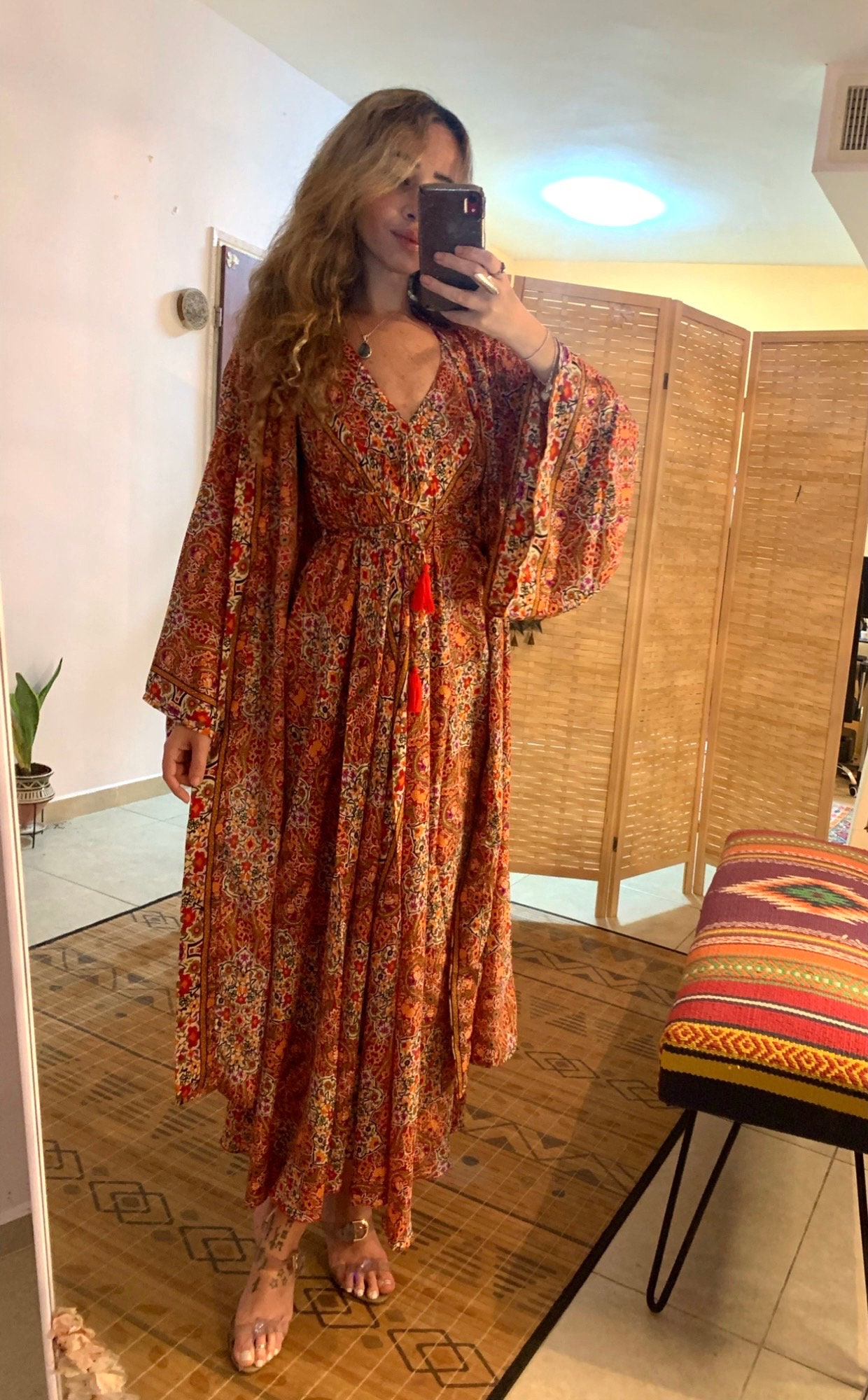 Backless Dress and Kimono Set Long Dress Bell Sleeve Outfit - Etsy