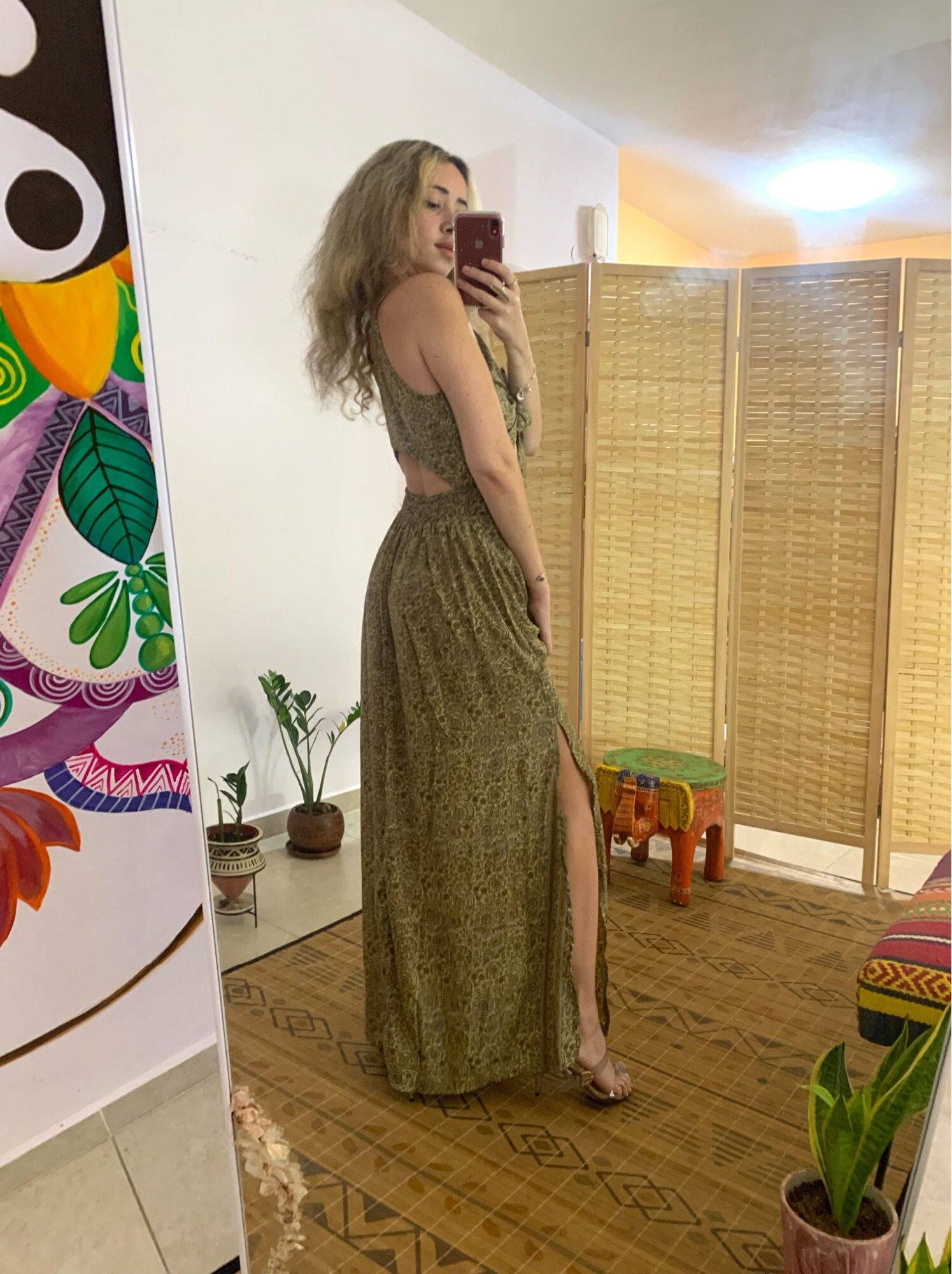 Open Back Dress,green Bohemian Long Maxi Dress ,open Front ,goddess ...