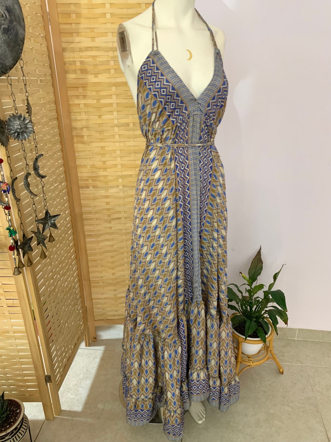 Silk One of a Kind Goddess Dress | Maxi Long Sundress | Bohemian ...