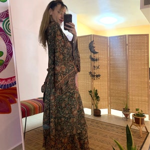 Goddess Bohemian Green Backless Dress Suit Kimono and Dress Set Free ...