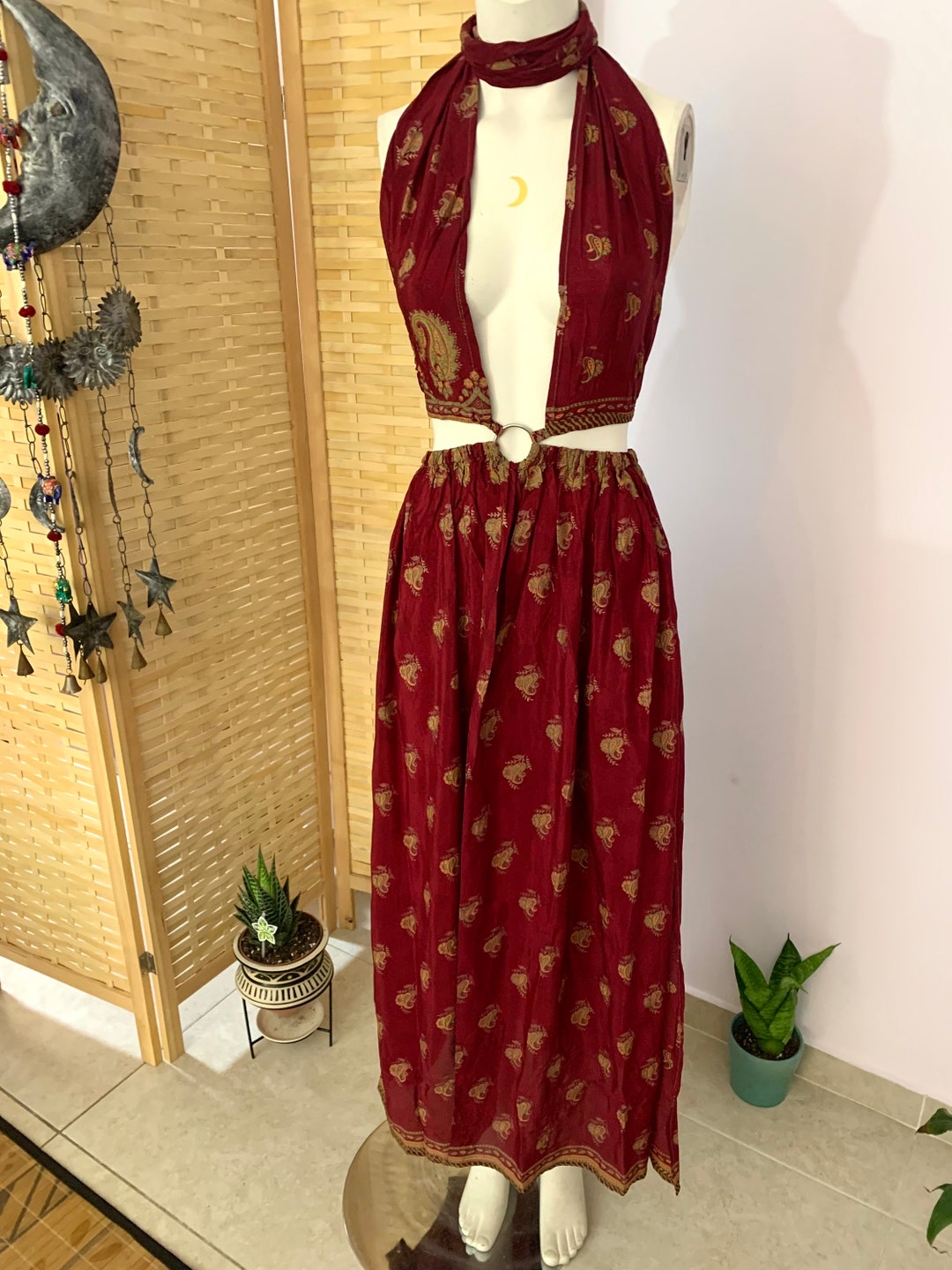 Silk One of a Kind Dress Reversible as a Skirt | Backless Sexy Side ...