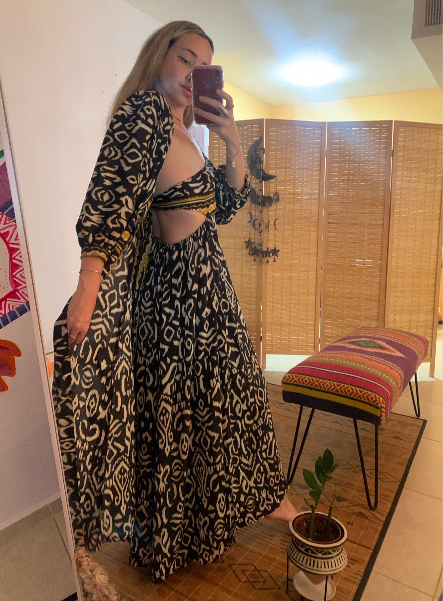 Goddess Long Backless Dress and Kimono Set bohemian Maxi Dress Holiday ...