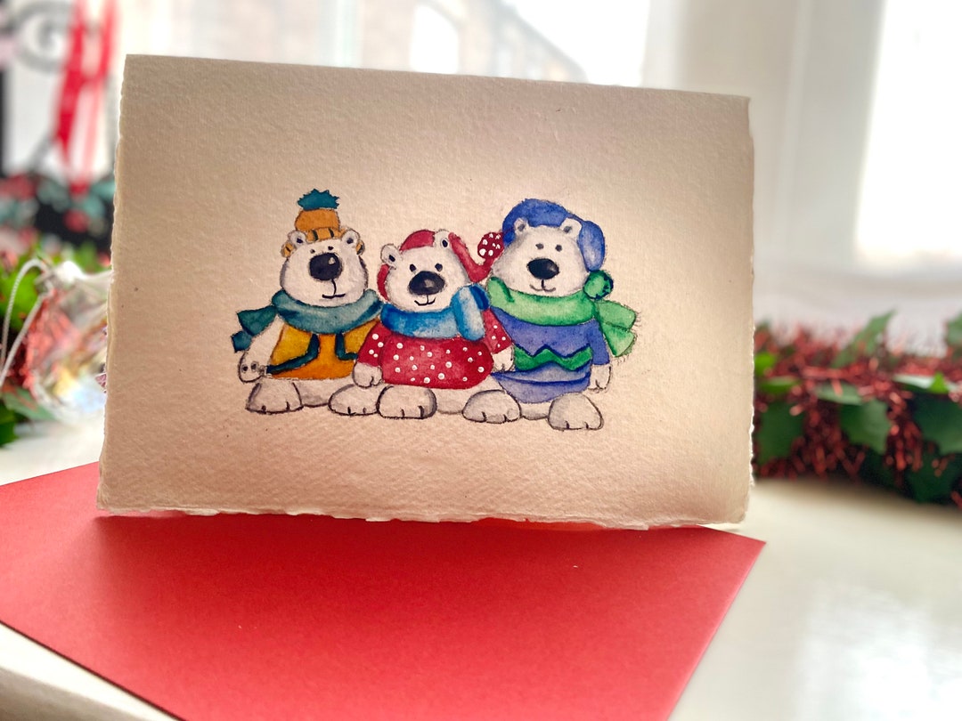 Polar Bear Christmas Card Polar Bear Fun Novelty Christmas - Etsy
