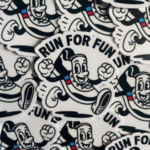 Run for Fun Sticker | Motivational Runner Running Marathon Ultra Shoe ...