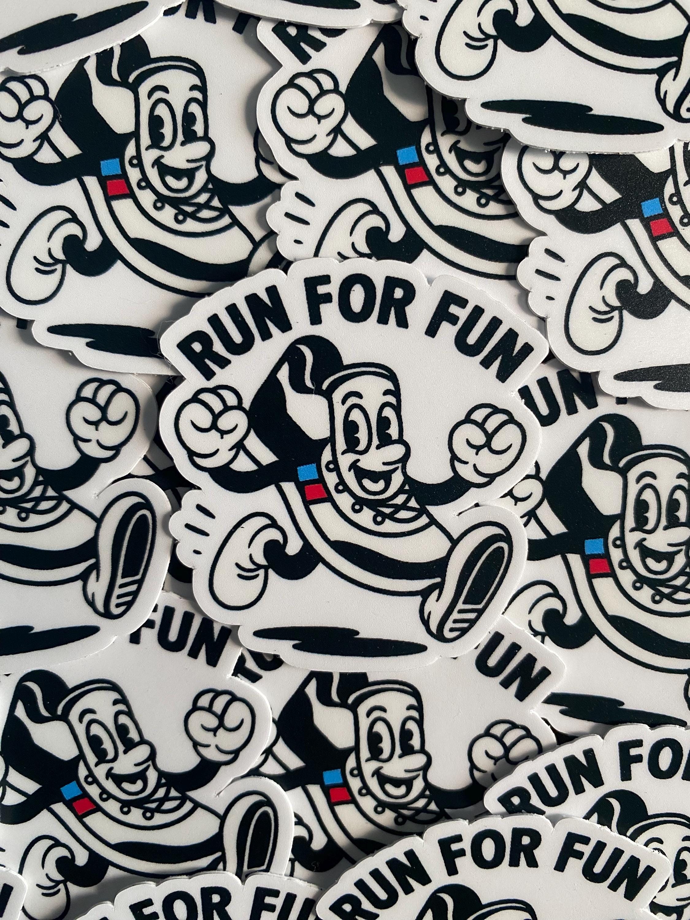 Run for Fun Sticker | Motivational Runner Running Marathon Ultra Shoe ...
