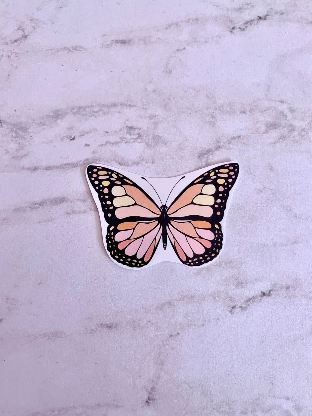 Pink Butterfly Sticker - Etsy