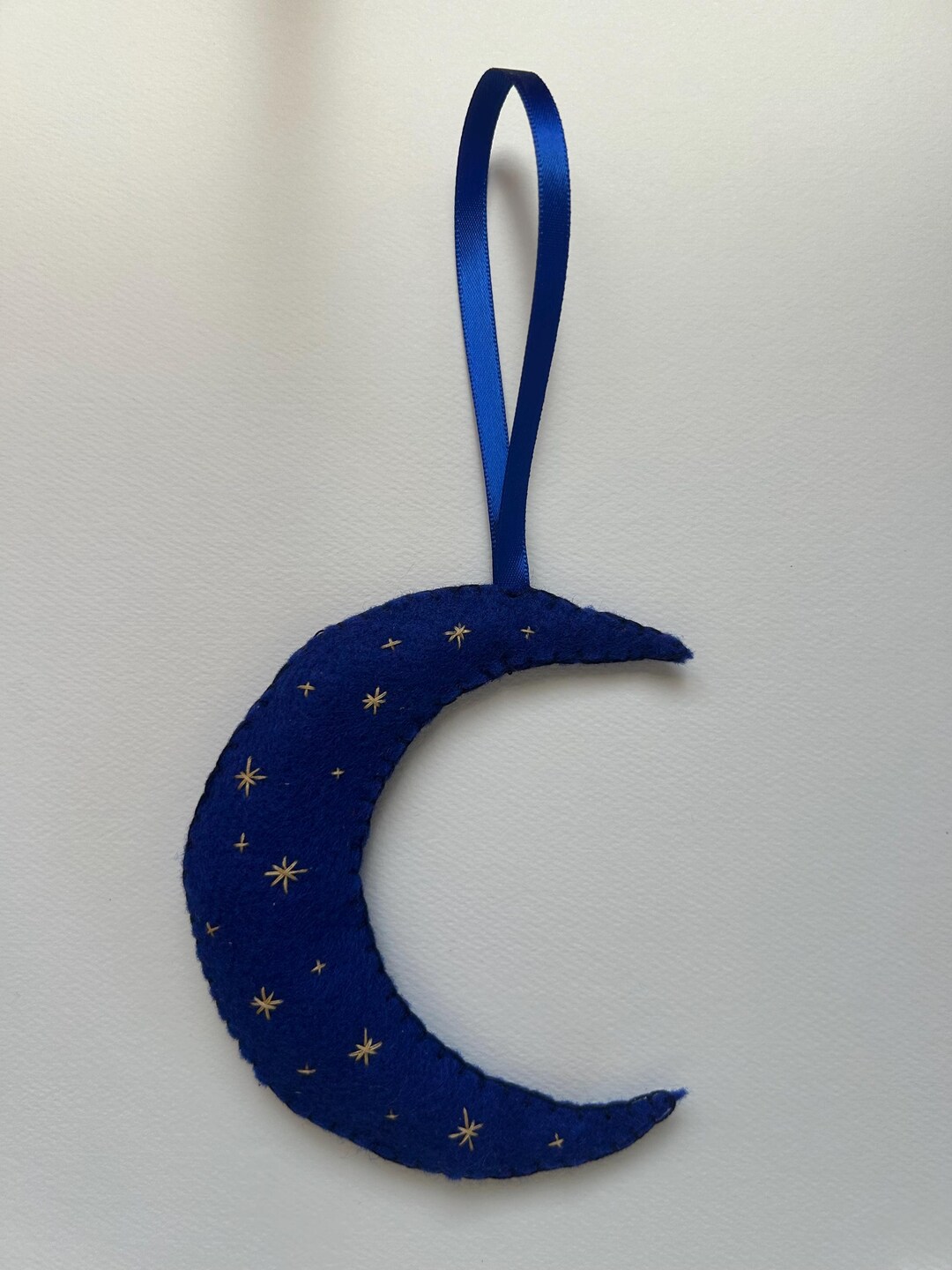 Handmade Felt Moon Ornament: Celestial Wall Hanging - Etsy