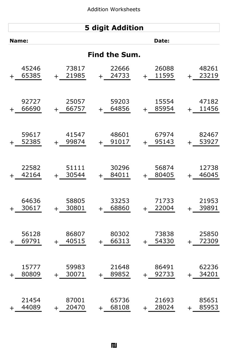 2 Digit Plus 2 Digit Addition. 3 Digit Plus 3 Digit Addition. - Etsy