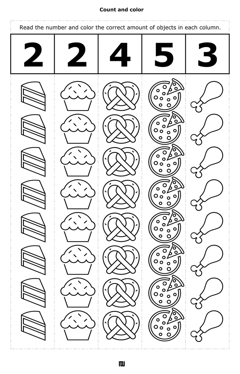 Count and Color Worksheets. Counting Groups 1 8. Counting and Coloring ...
