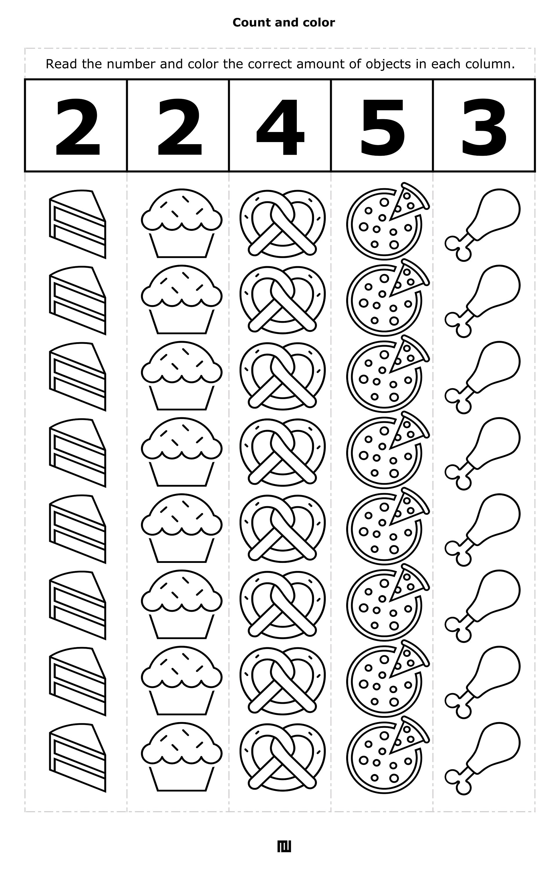 Count and Color Worksheets. Counting Groups 1 8. Counting and Coloring ...