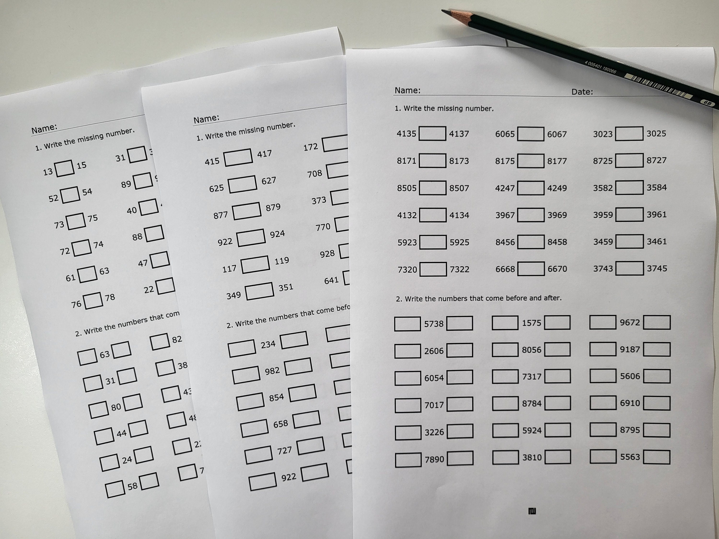 Number Neighbors Worksheets. Missing Numbers Printable Worksheets ...