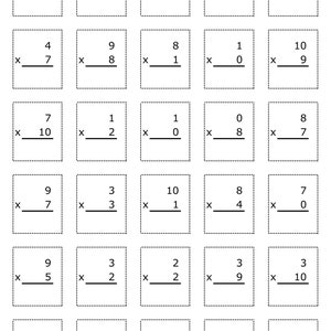 Basic Multiplication Fact Worksheets for Grade 3 and Grade 4 That ...