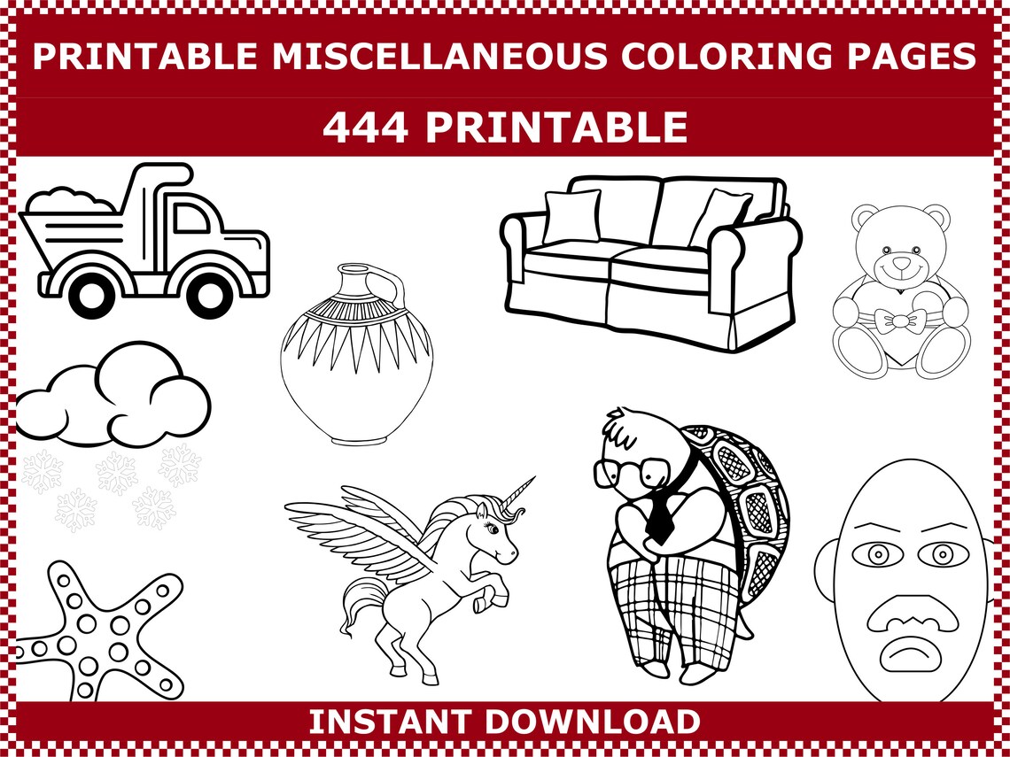 Printable Coloring Pages for Kids. 444 Pages. Assortment of Printables ...