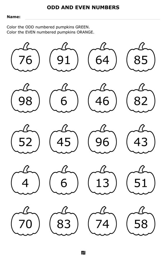 Hojas De Trabajo De Pares E Impares Para Primer Grado