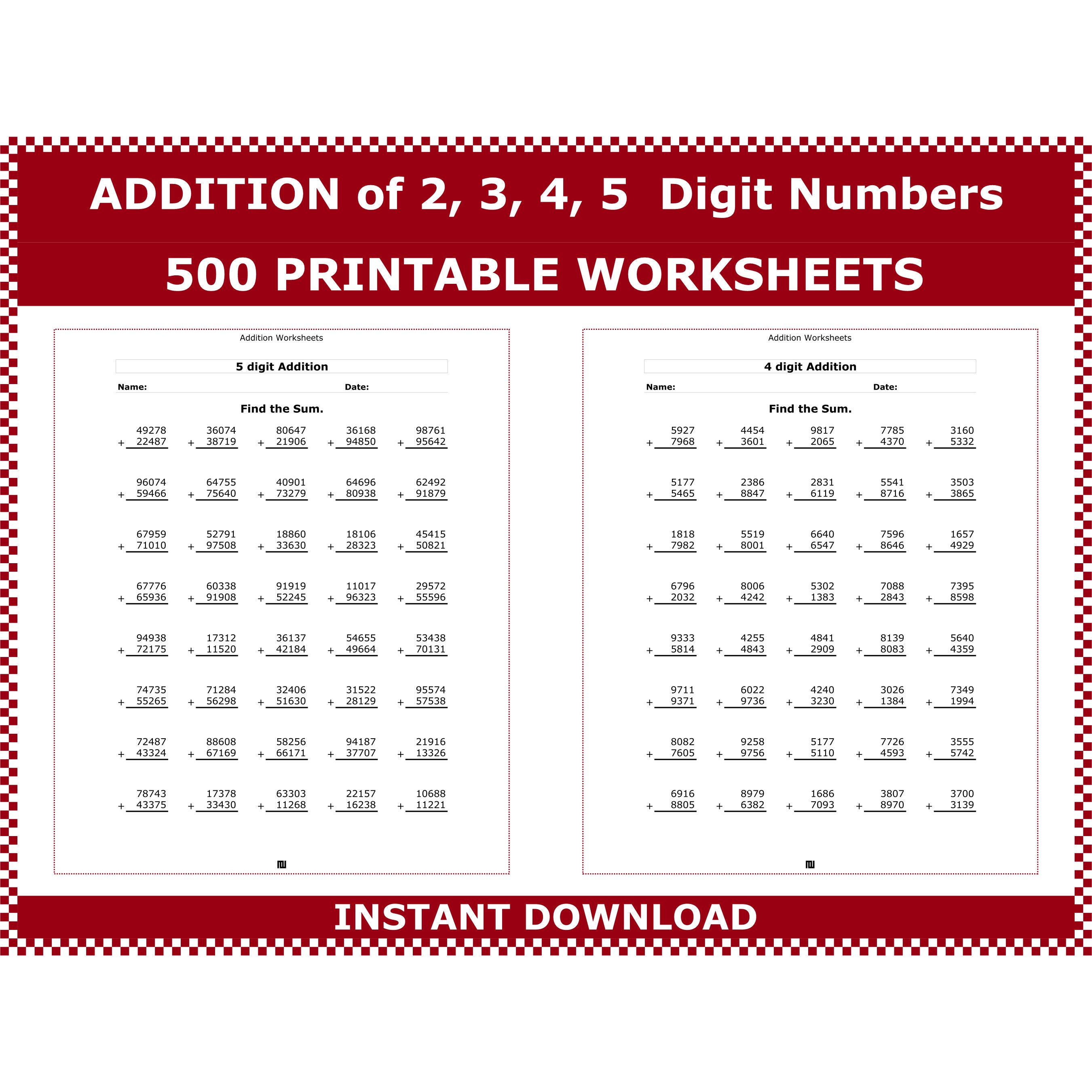 3 Digit Addition Worksheets For Grade 2