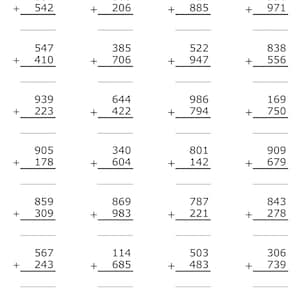3 Digit Addition Worksheets. 2nd Grade 3rd Grade Math Worksheets. 3 ...