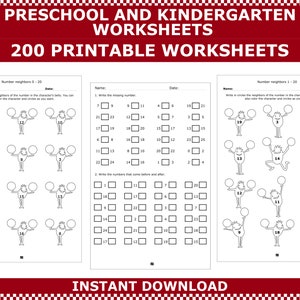 Preschool and Kindergarten Bundle Printable Worksheets. 200 Pages ...