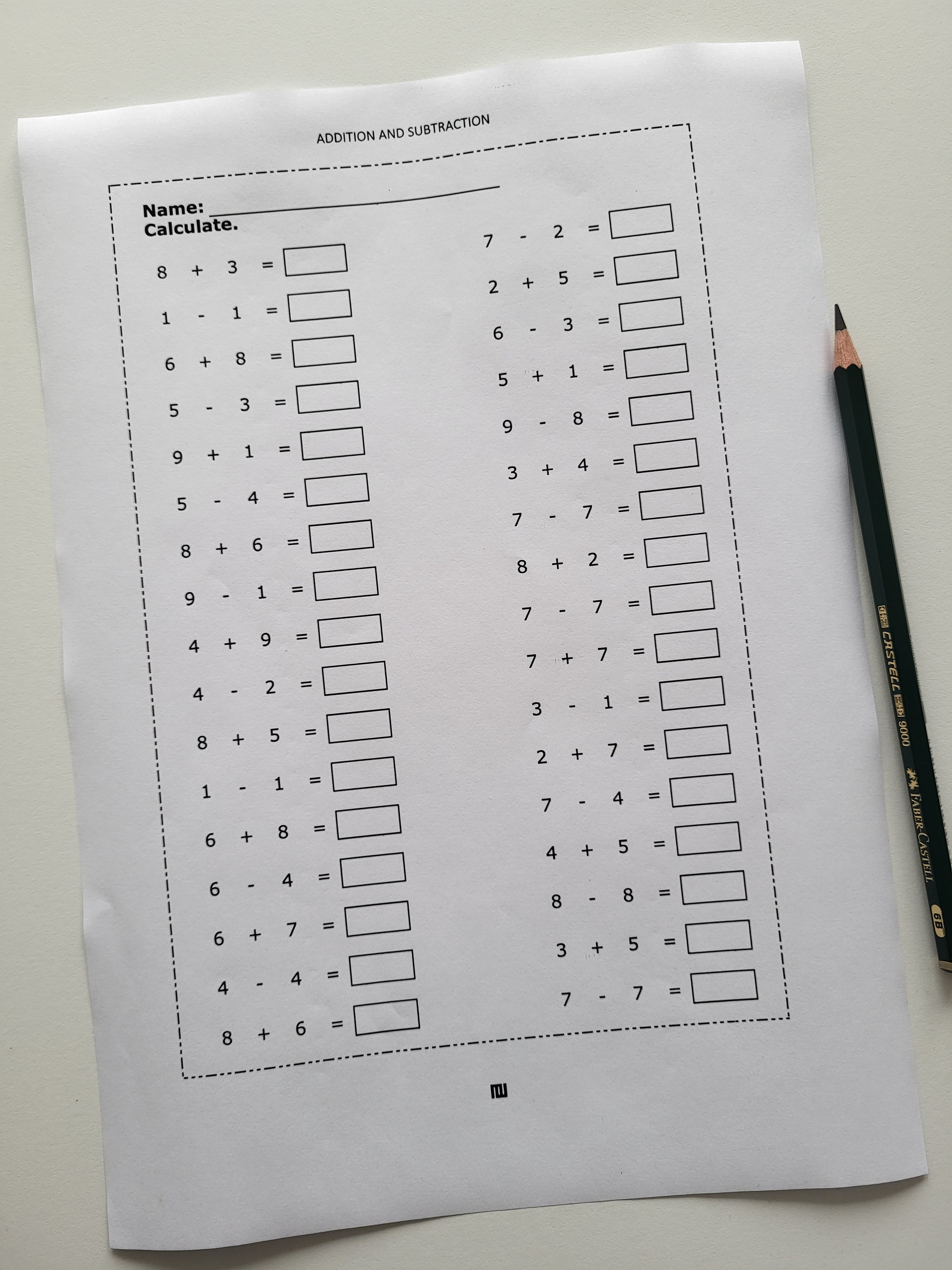 1 Digit Plus 1 Digit Addition. 1 Digit Minus 1 Digit Subtraction ...