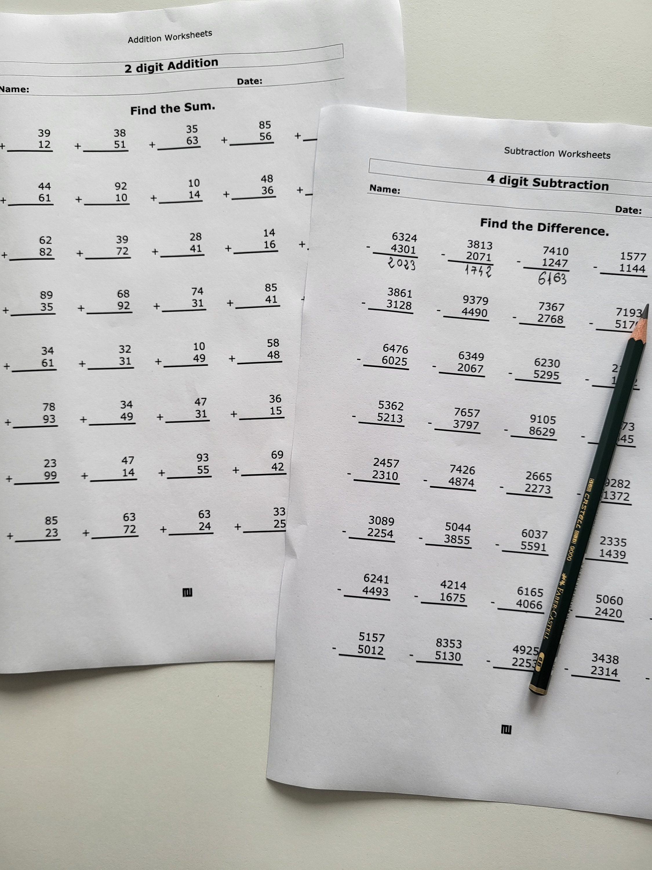 Addition and Subtraction 2, 3, 4 and 5 Digit Regrouping Practice ...