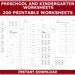 Preschool and Kindergarten Bundle Printable Worksheets. 200 Pages ...