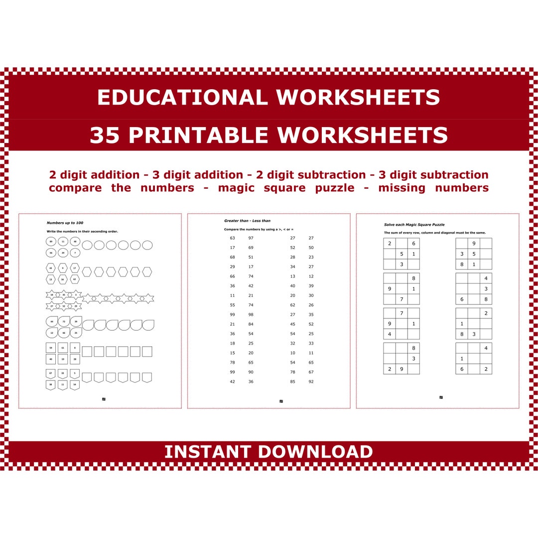 Math Worksheets Printable With Addition and Subtraction. Educational ...